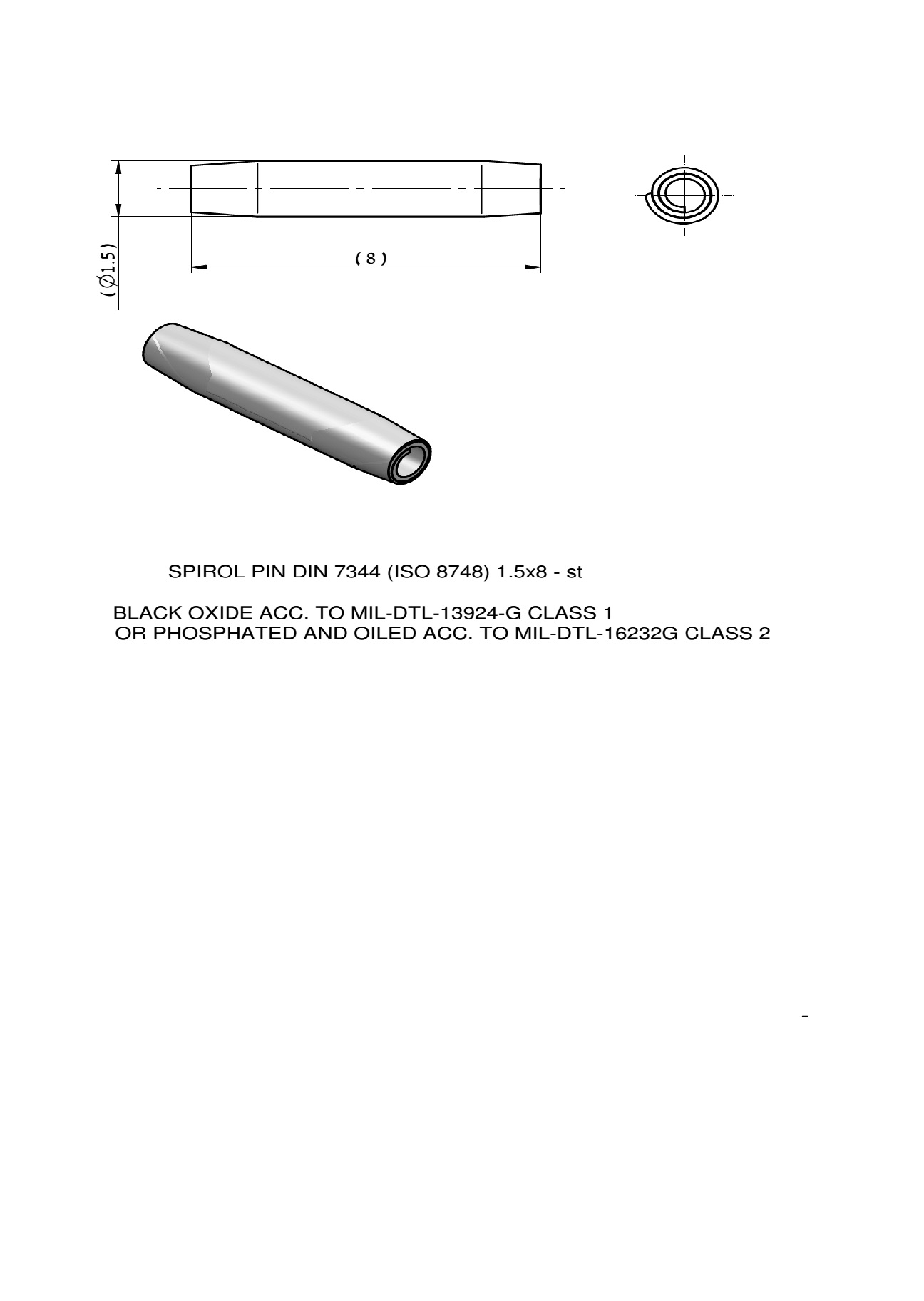 SPIROL PIN DIN 7344 (ISO 8748) 1.5x8 ? st-Supply info-China Fastener Info