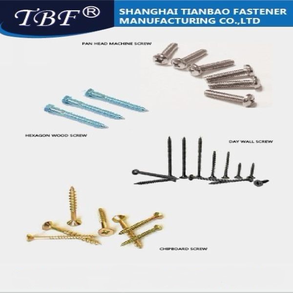 Chipboard screw with 6 ribs uncer head, Double flat head, Type-17 ...